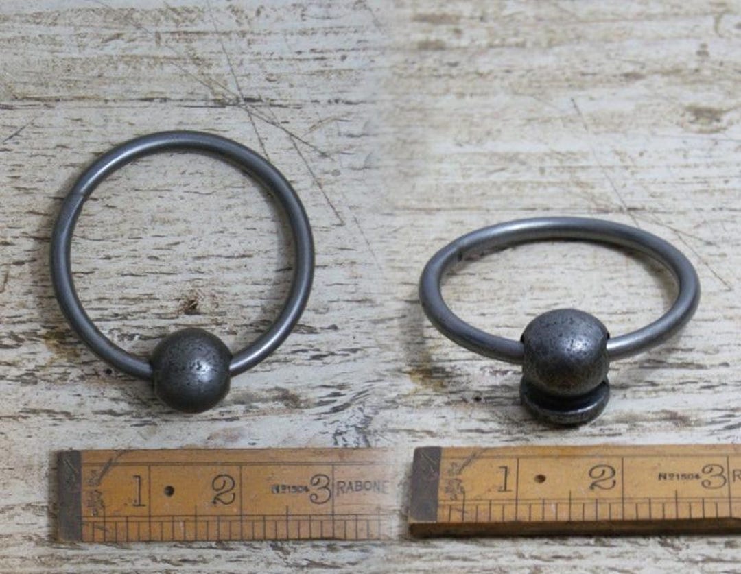 Vintage Ring Pull Handle - 3" Cast Iron - Etsy