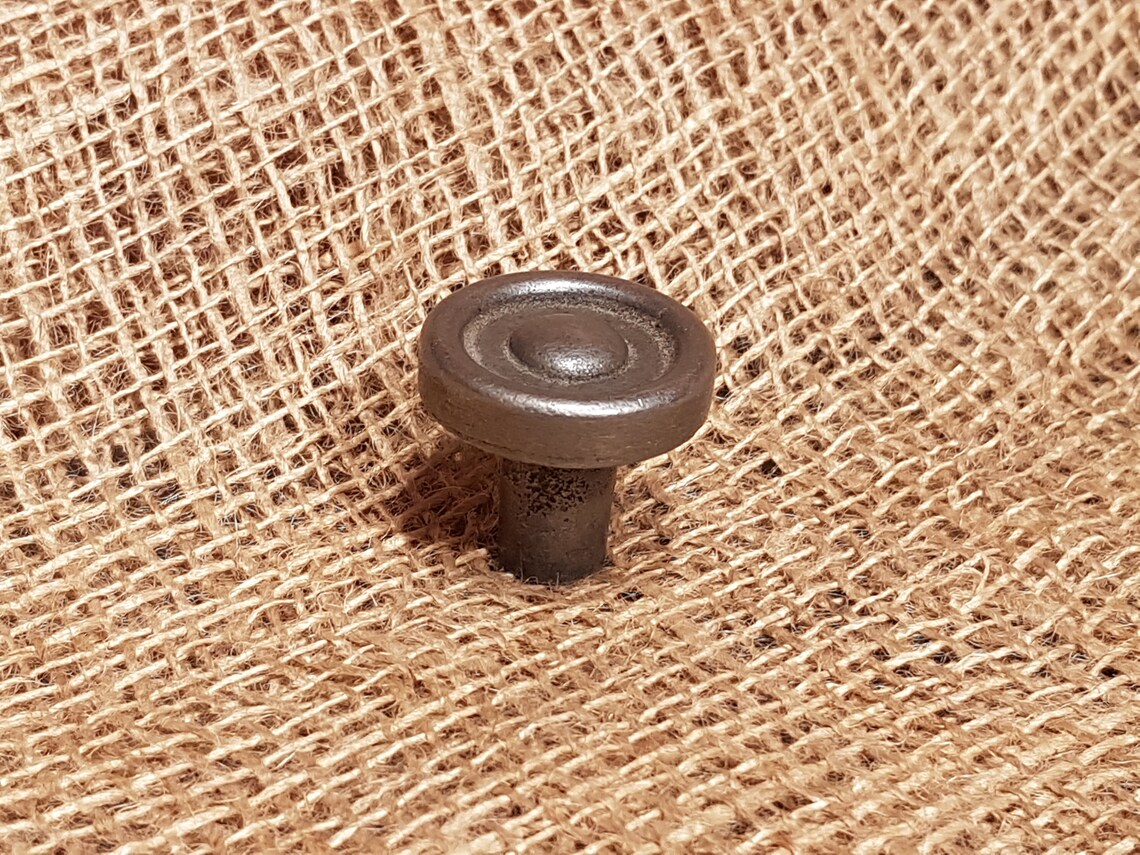 Round Indent - Cast Iron Drawer Knob - Etsy