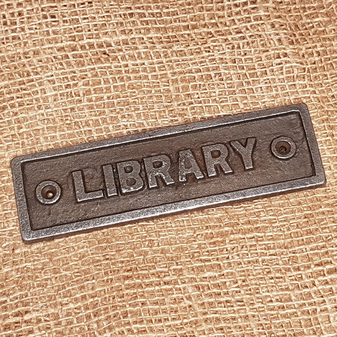 Library Cast Iron Vintage Plaque - Etsy Canada