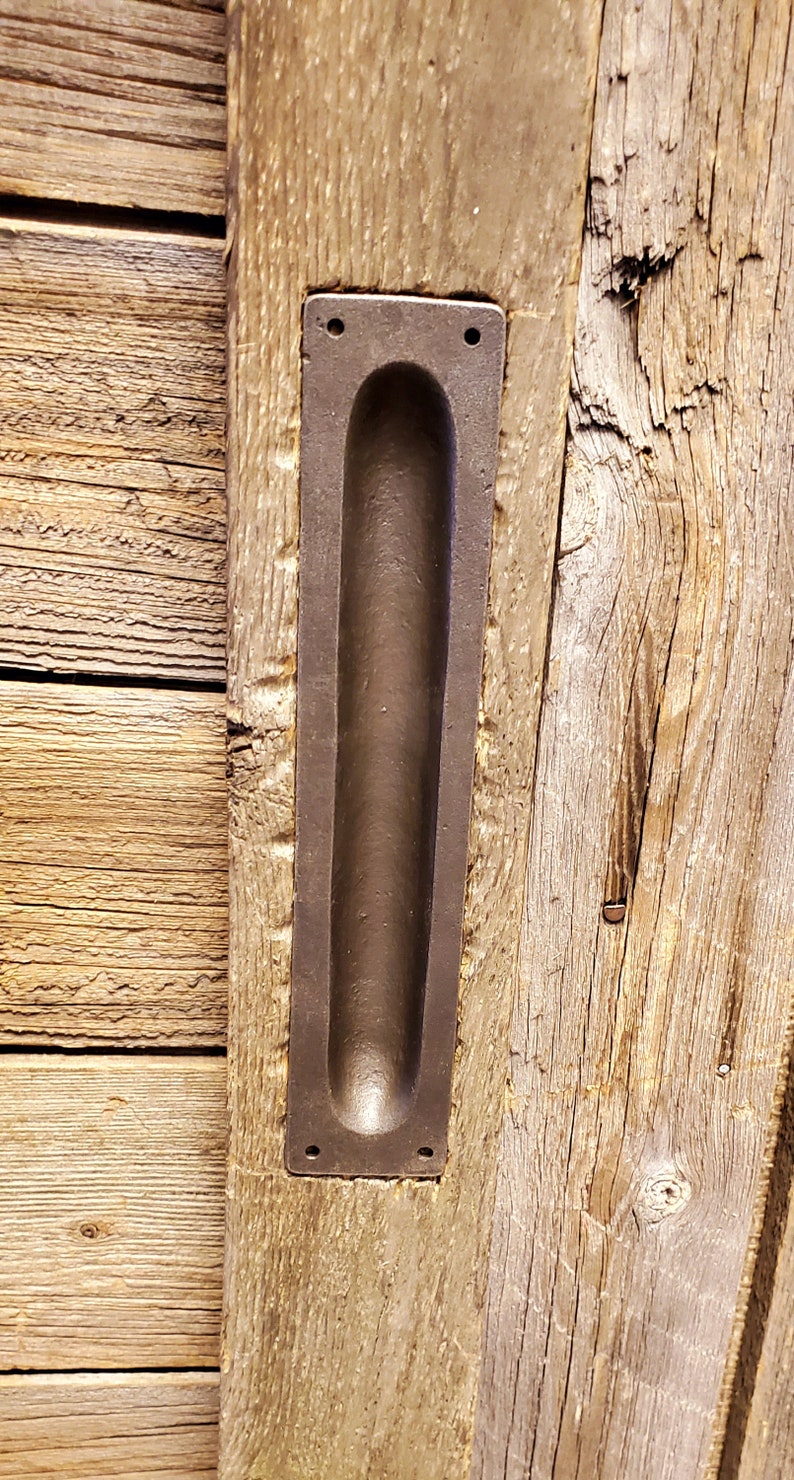 Inset Flush Pull Handle 10" Vintage Antique Iron Heavy Duty - Etsy