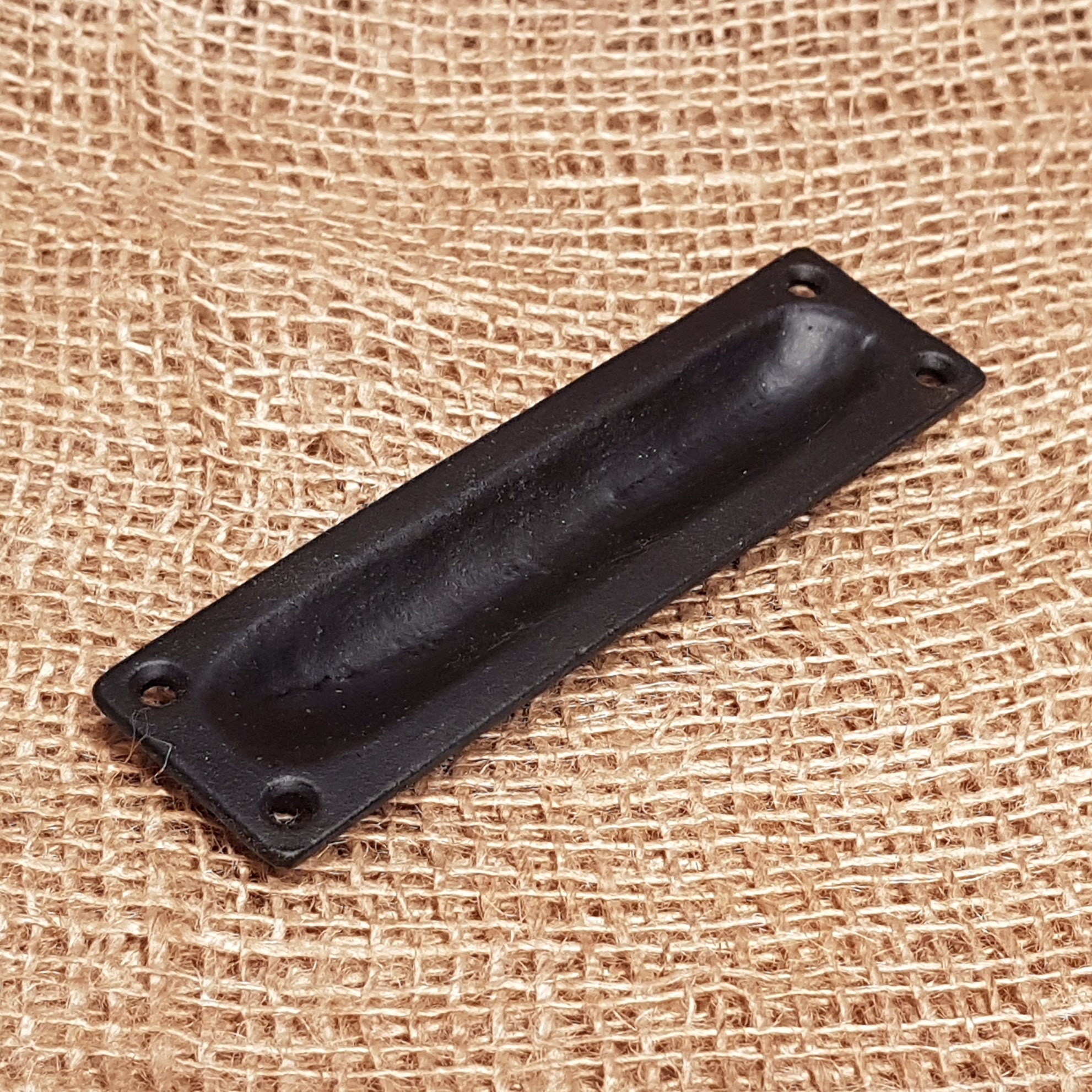 Inset Flush Pull Handle - Cast Iron 5" Epozy Black Finish, Solid Brass ...