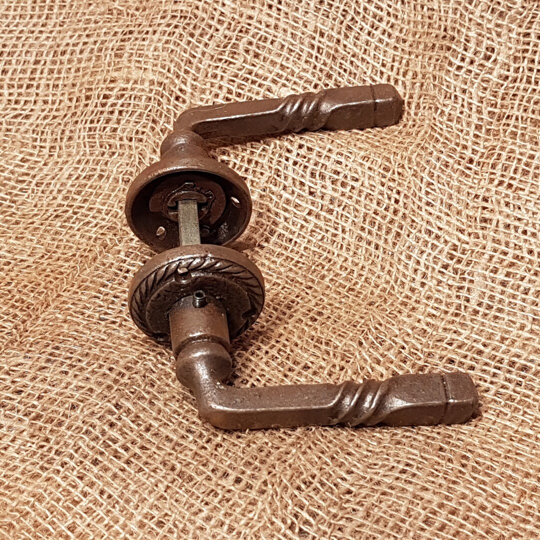 Lever Door Handle Set - Georgian Twisted Rope Vintage 4.5" Handle With ...
