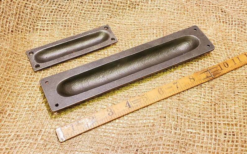 Inset Flush Pull Handle 10" Vintage Antique Iron Heavy Duty - Etsy