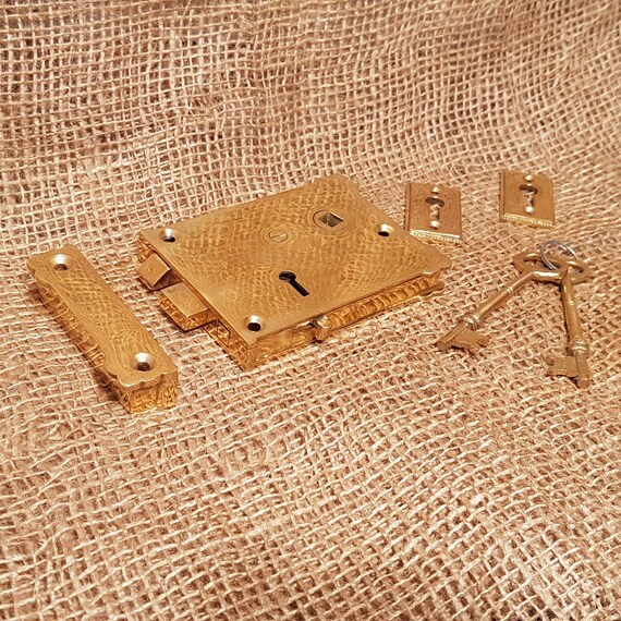 Solid Brass Rim Lock C/w 2 Brass Keys - Etsy