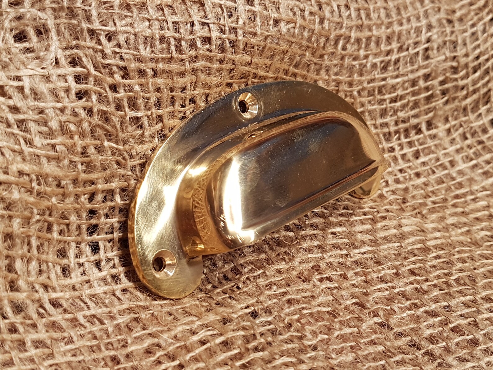 Round Lipped Cup Handle Solid Polished Brass - Etsy