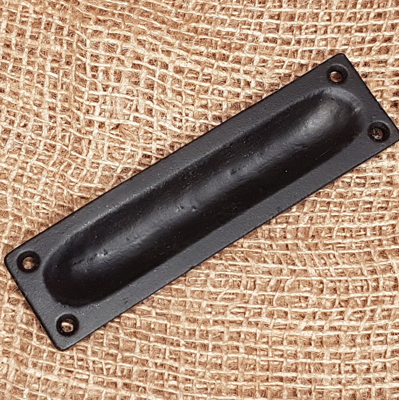 Inset Flush Pull Handle - Cast Iron 5" Epoxy Black Finish, Solid Brass ...