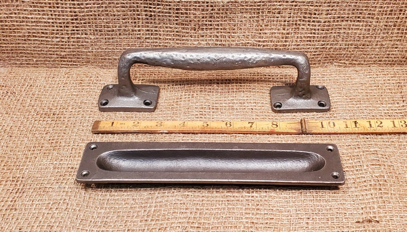 Inset Flush Pull Handle 10" Vintage Antique Iron Heavy Duty - Etsy