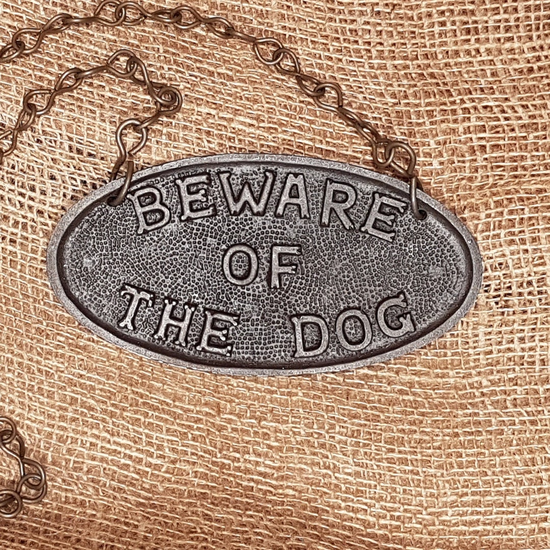 Beware of the Dog Plaque on Chain - Etsy