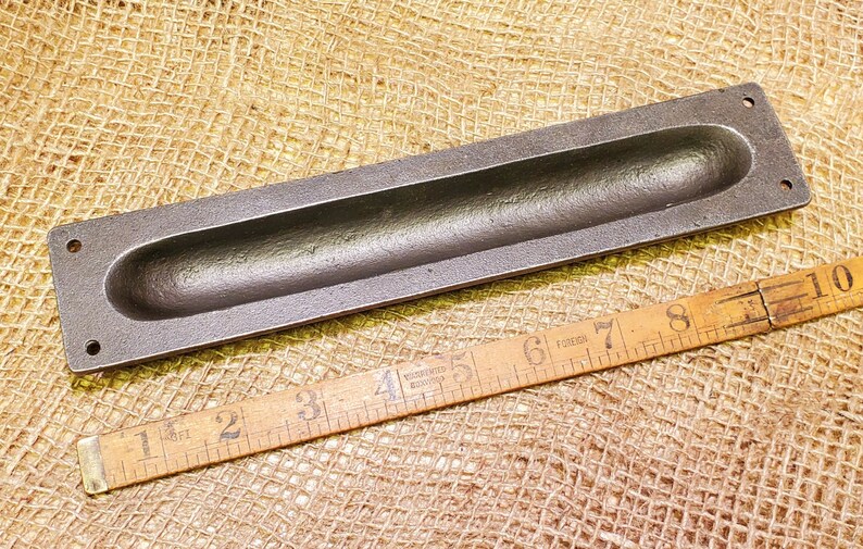 Inset Flush Pull Handle 10" Vintage Antique Iron Heavy Duty - Etsy