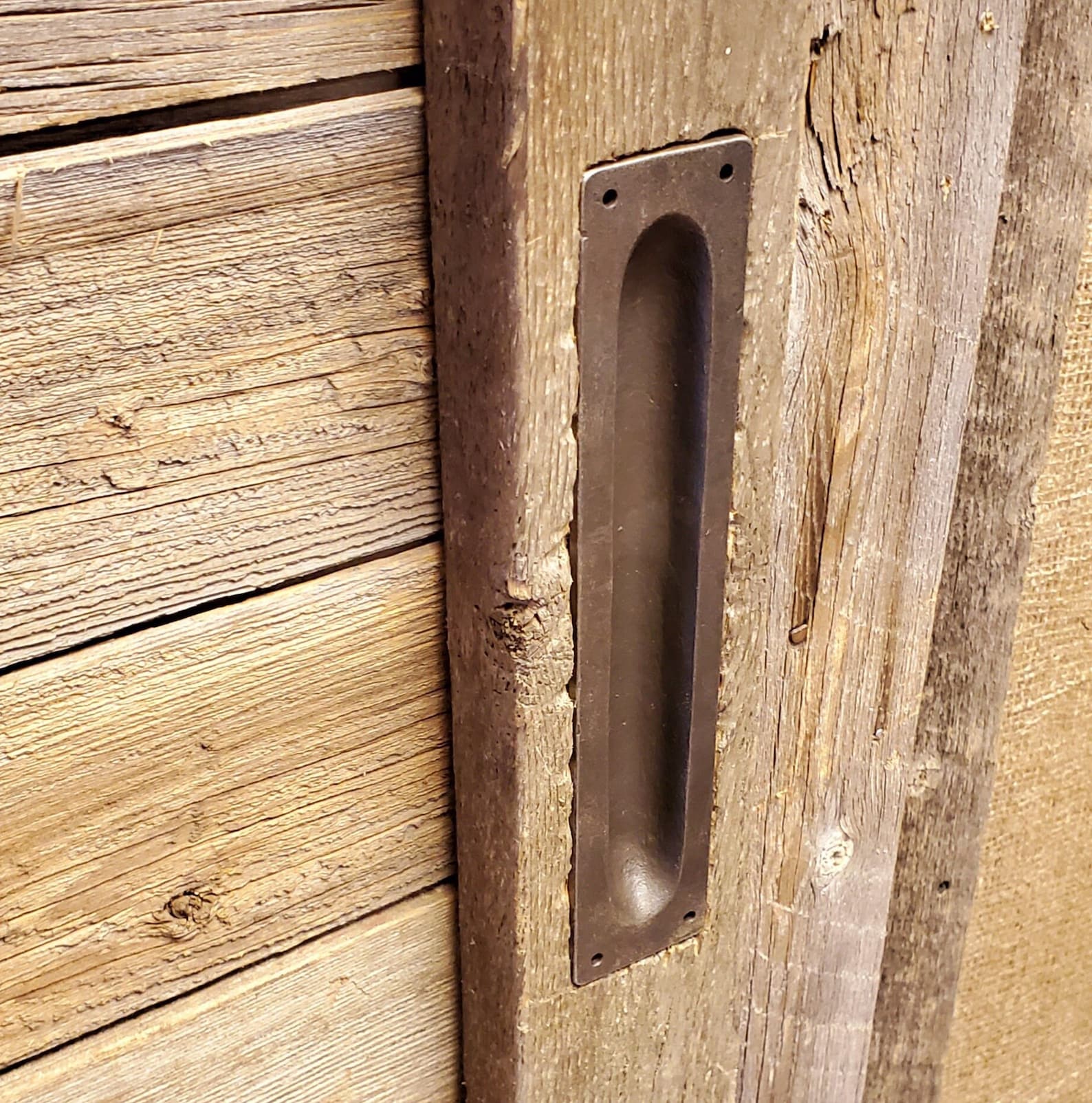 Inset Flush Pull Handle 10" Vintage Antique Iron Heavy Duty - Etsy