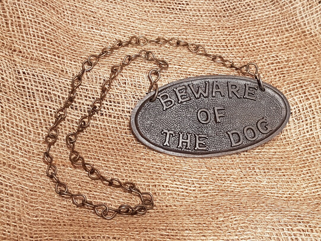 Beware of the Dog Plaque on Chain - Etsy