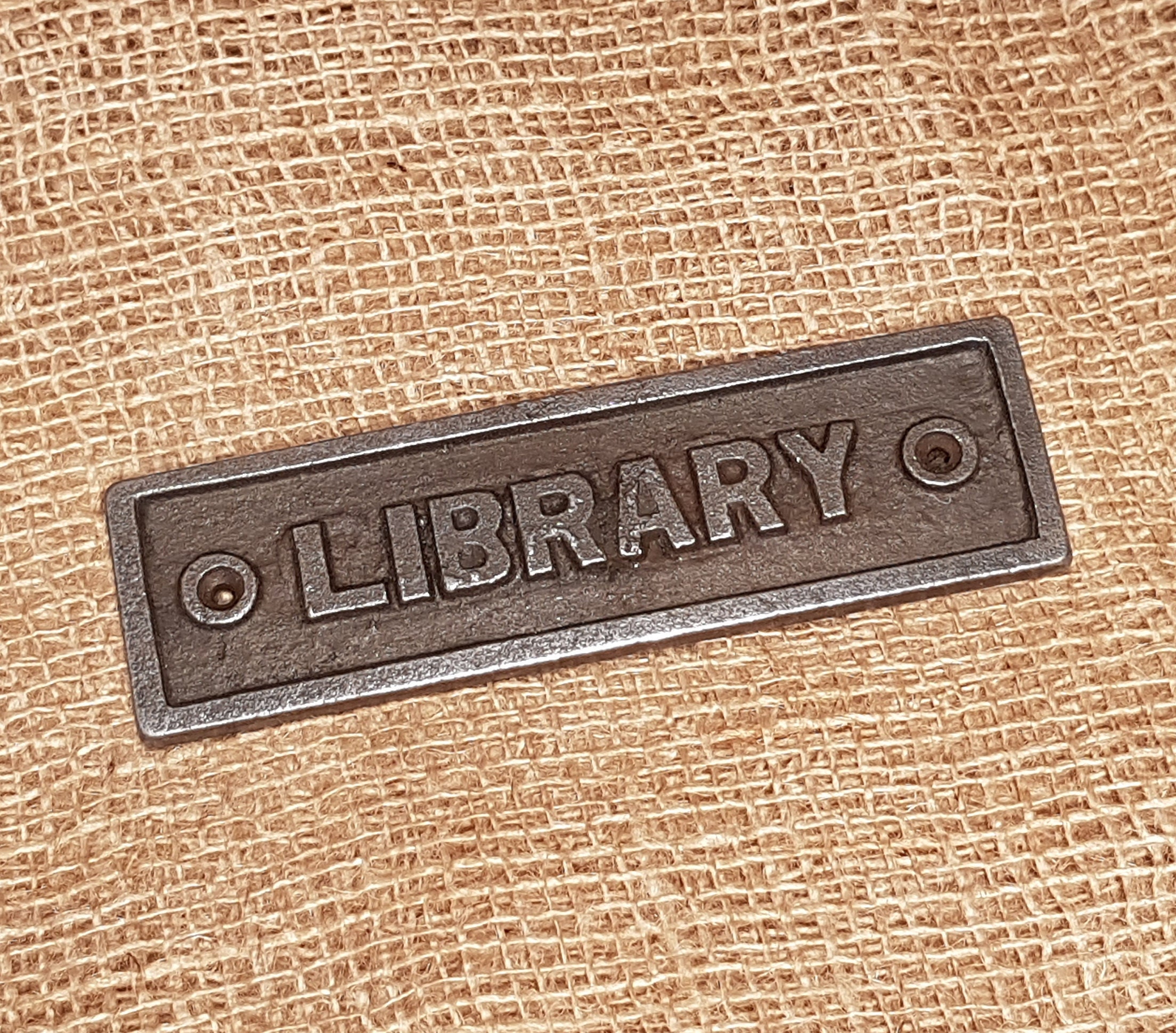 Library Cast Iron Vintage Plaque - Etsy Canada