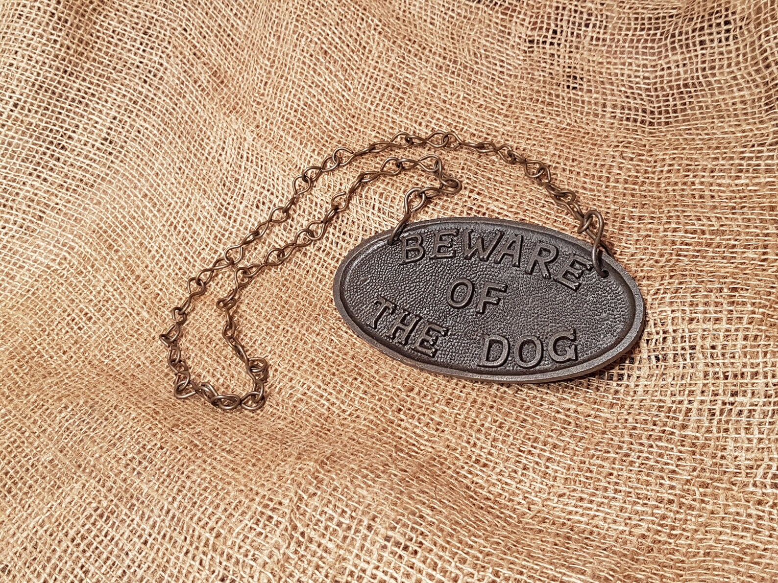 Beware of the Dog Plaque on Chain | Etsy