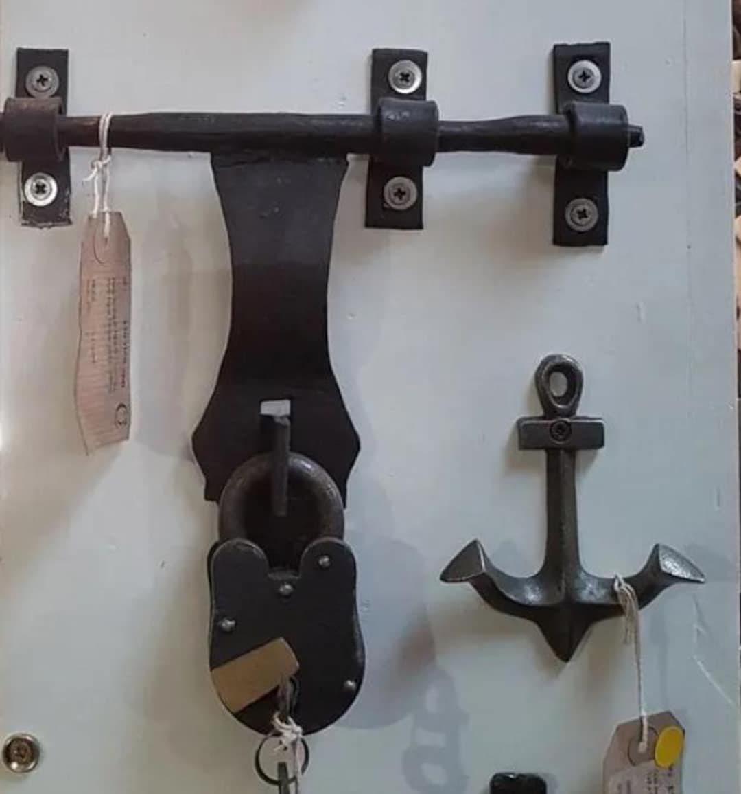 Sliding Hasp & Staple Heavy Door Style Hand Forged Black 260mm - Etsy