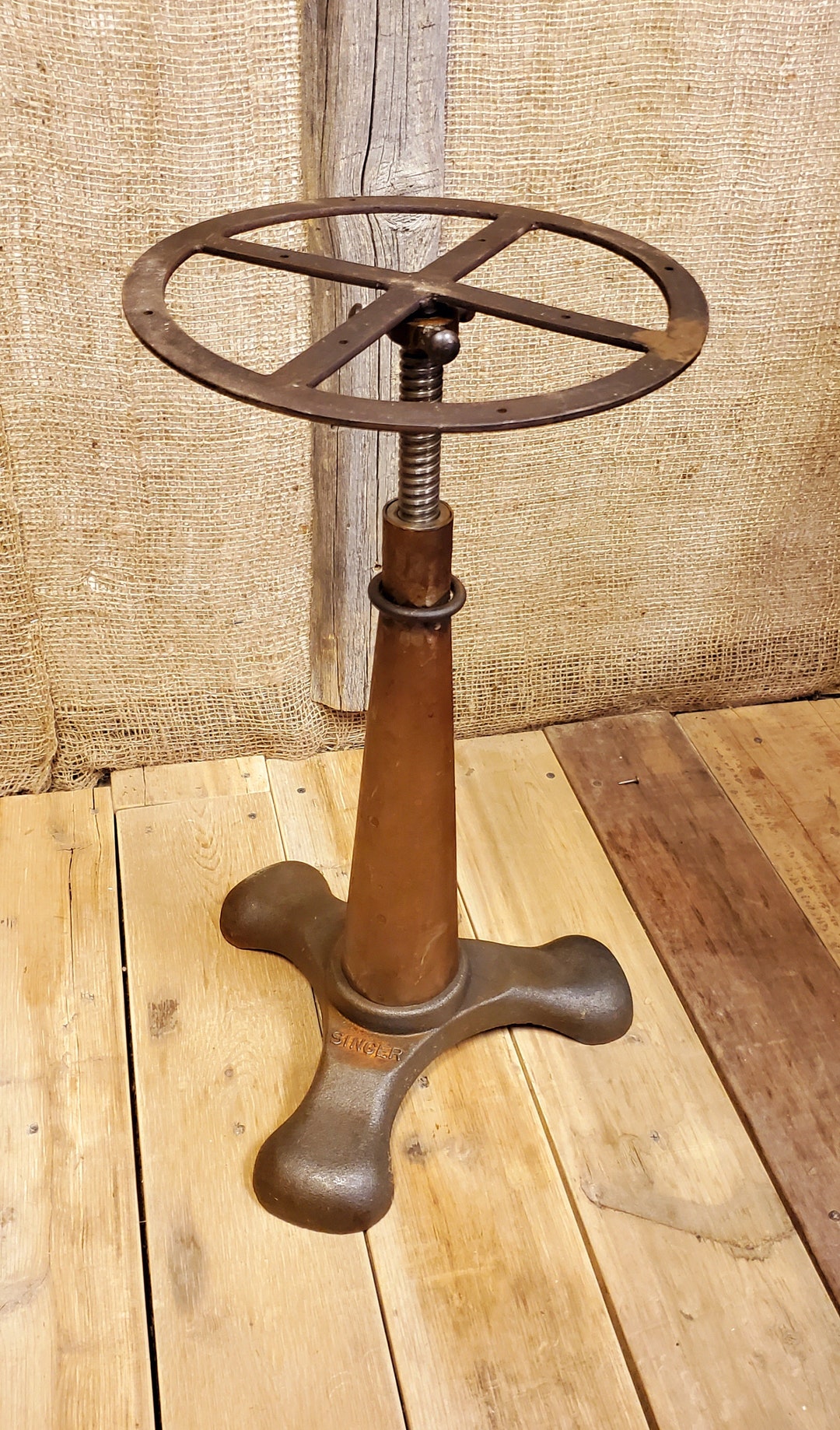 The Singer Cast Iron Base Stool (wood Top Sold Seperately) - Etsy