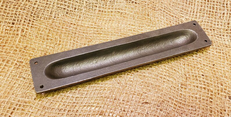 Inset Flush Pull Handle 10" Vintage Antique Iron Heavy Duty - Etsy