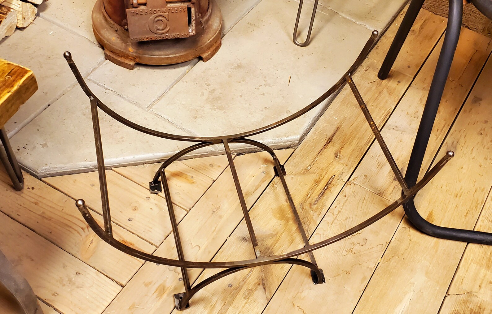 Log Holder Small Antique Iron Rustic - Etsy