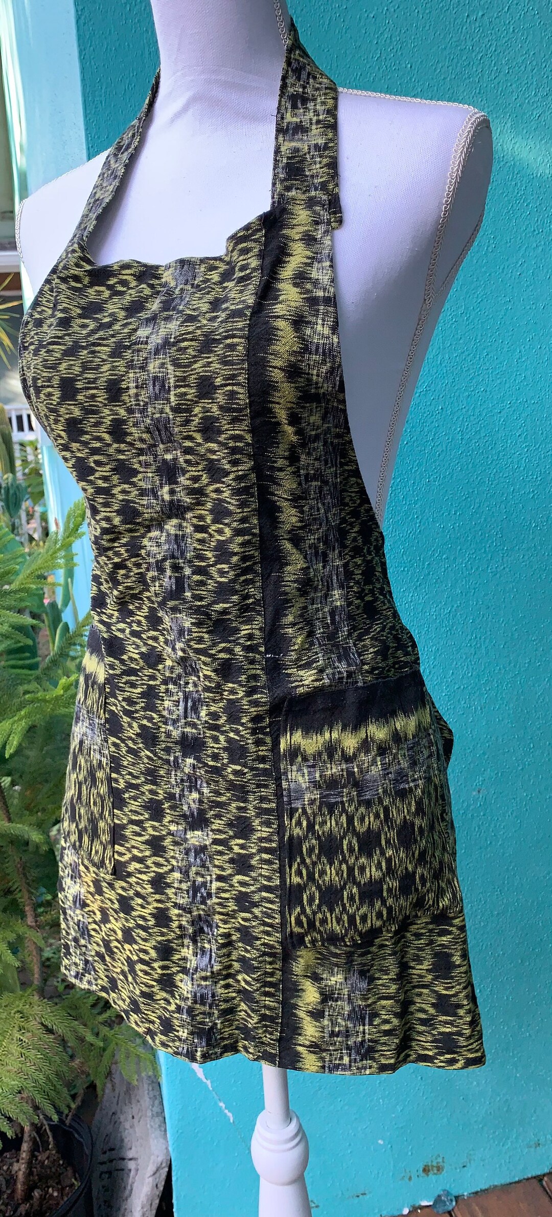 Apron/ikat Apron/green Apron/guatemala Apron/mayan Woman - Etsy