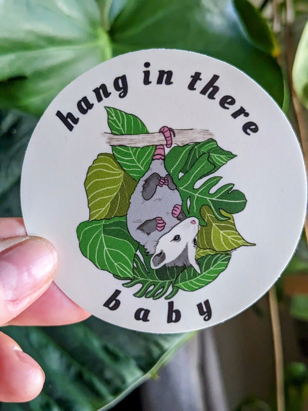 Positive Possum Sticker, Vinyl Decal Original Art for Indoor Outdoor ...