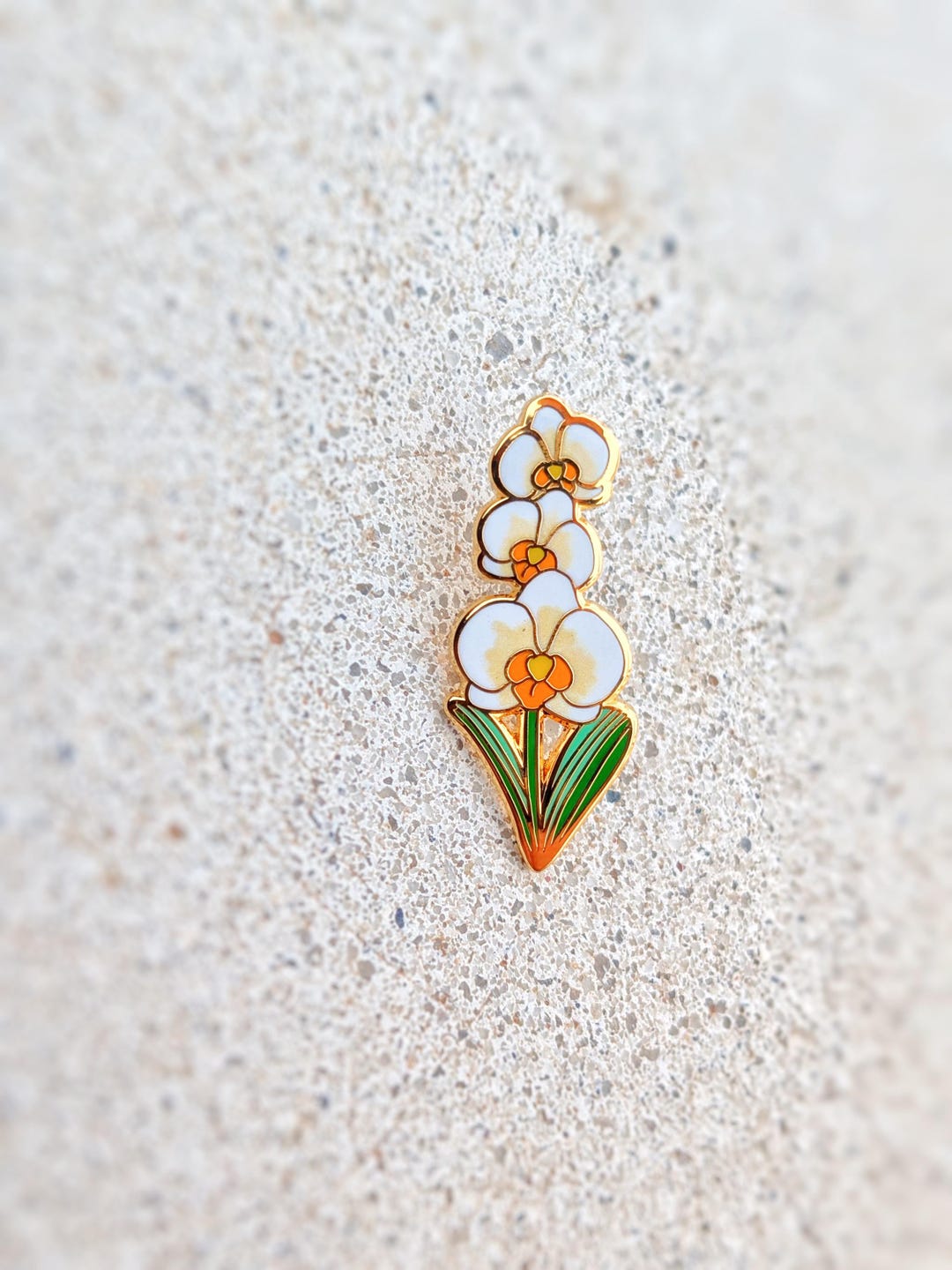 Orchid Enamel Pin- Original Art- Hiking Outdoors Nature Lover, Cute ...
