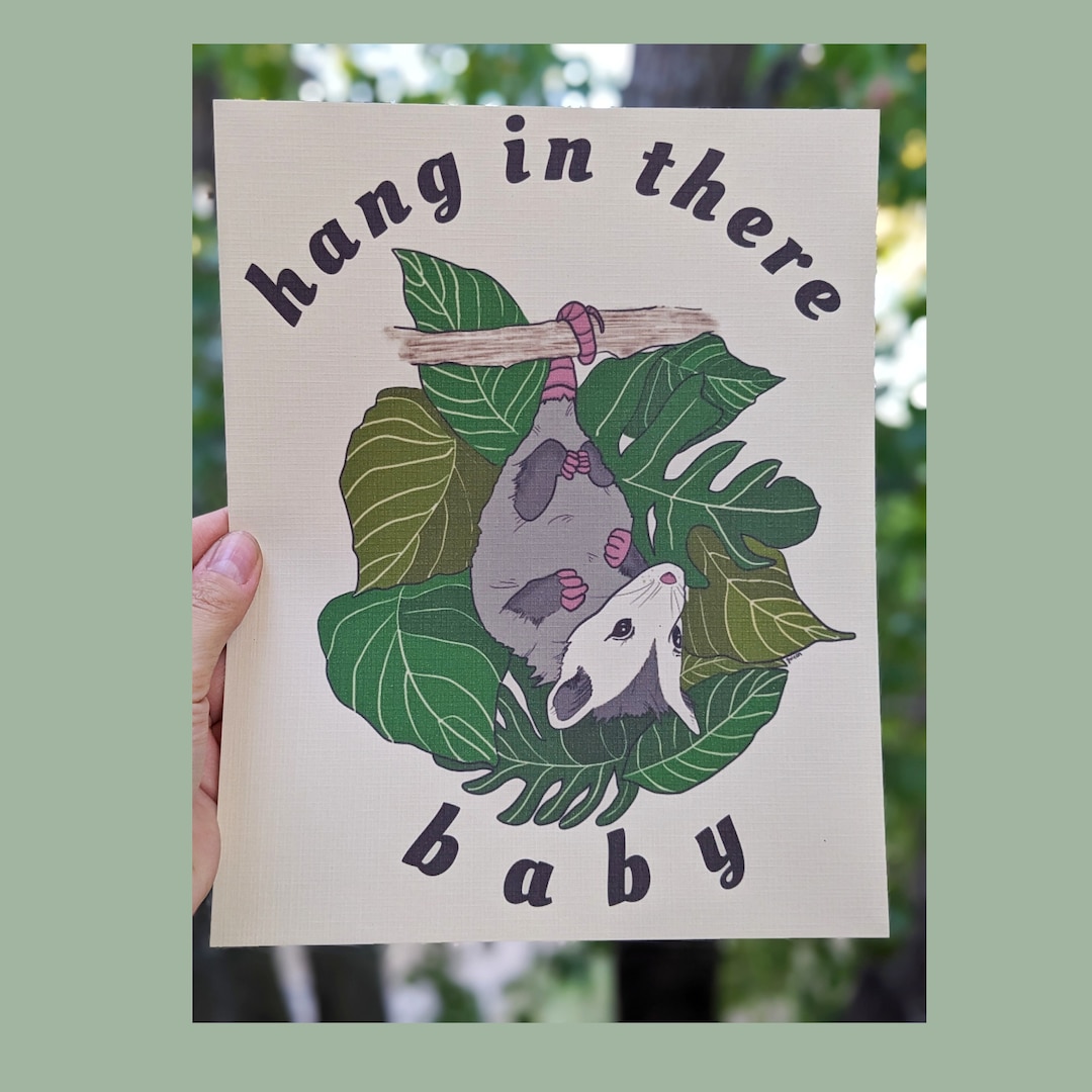 Positive Possum Poster, Super Cute Sweet Funny Poster, Original Art ...