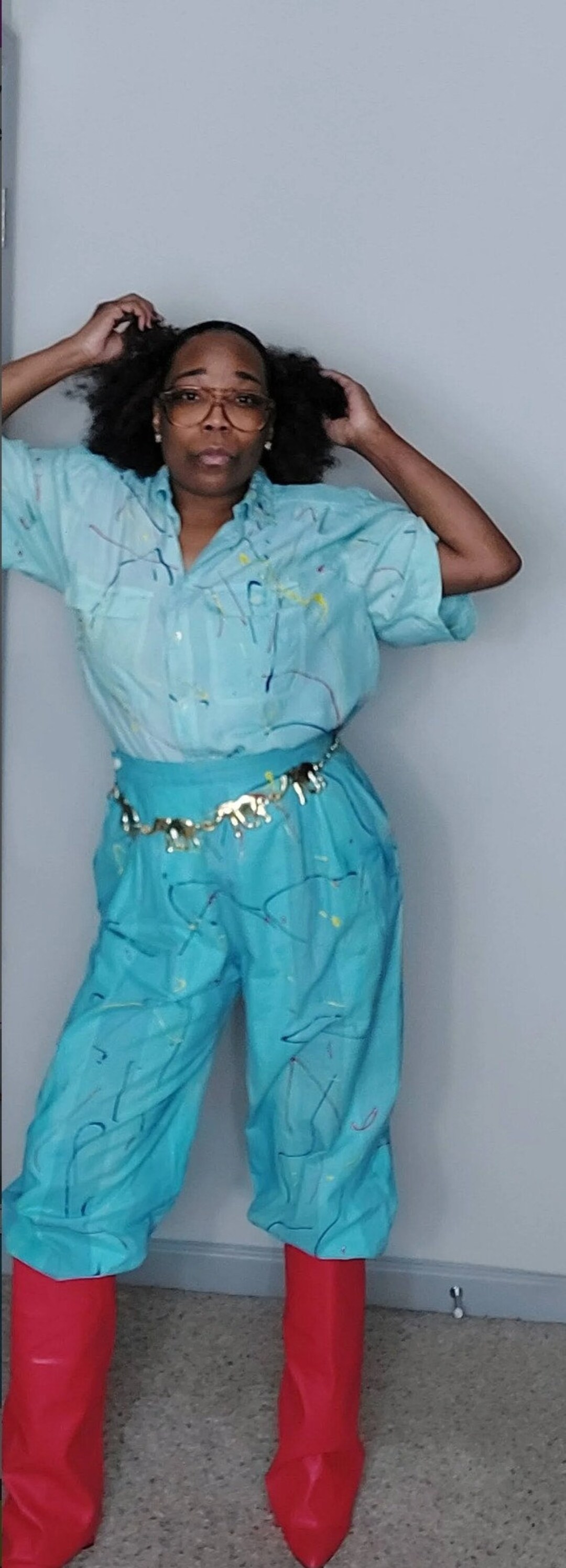 Vintage Blue Paint Splatter Set - Etsy