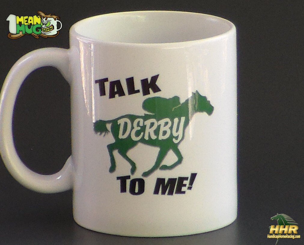 Horse Racing Coffee Mug Talk Derby to Me With Horse and Jockey Kentucky ...