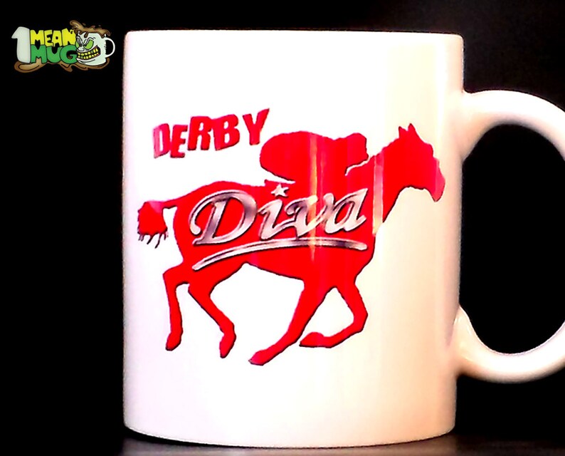 Horse Racing 11 Oz Coffee Mug Derby Diva With Horse and Jockey in Hot ...