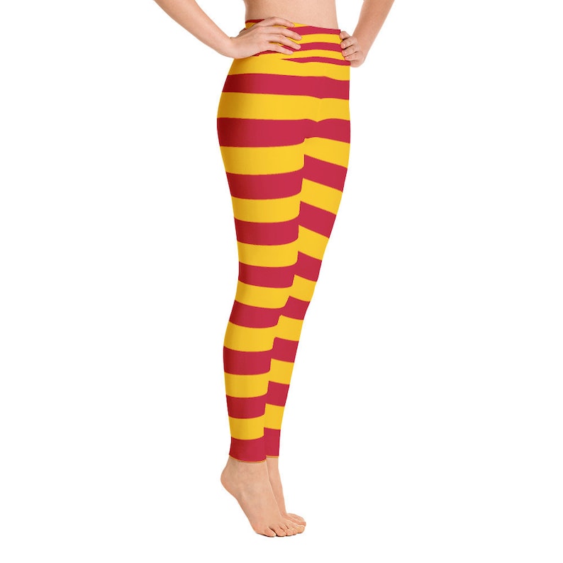 Red Yellow Stripe Leggings Yoga Shorts LeggingsLeggings | Etsy