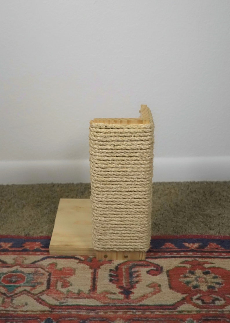 Couch Corner Cat Scratching Post Stained Pine Sisal Rope - Etsy