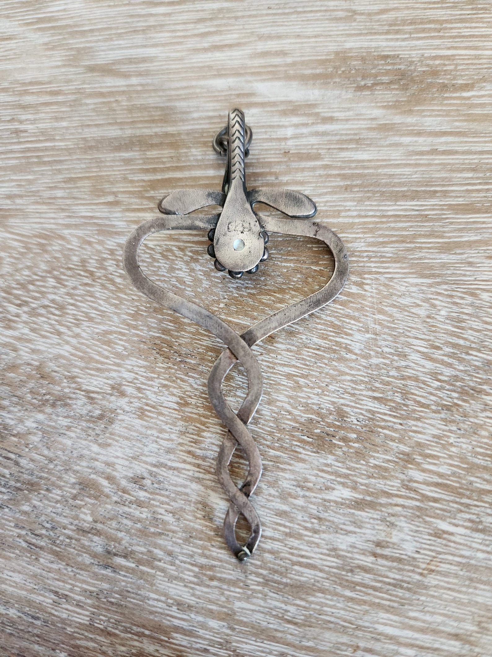 Antique Rare Art Nouveau Triple Snake Sterling Pendant With a Moonstone ...