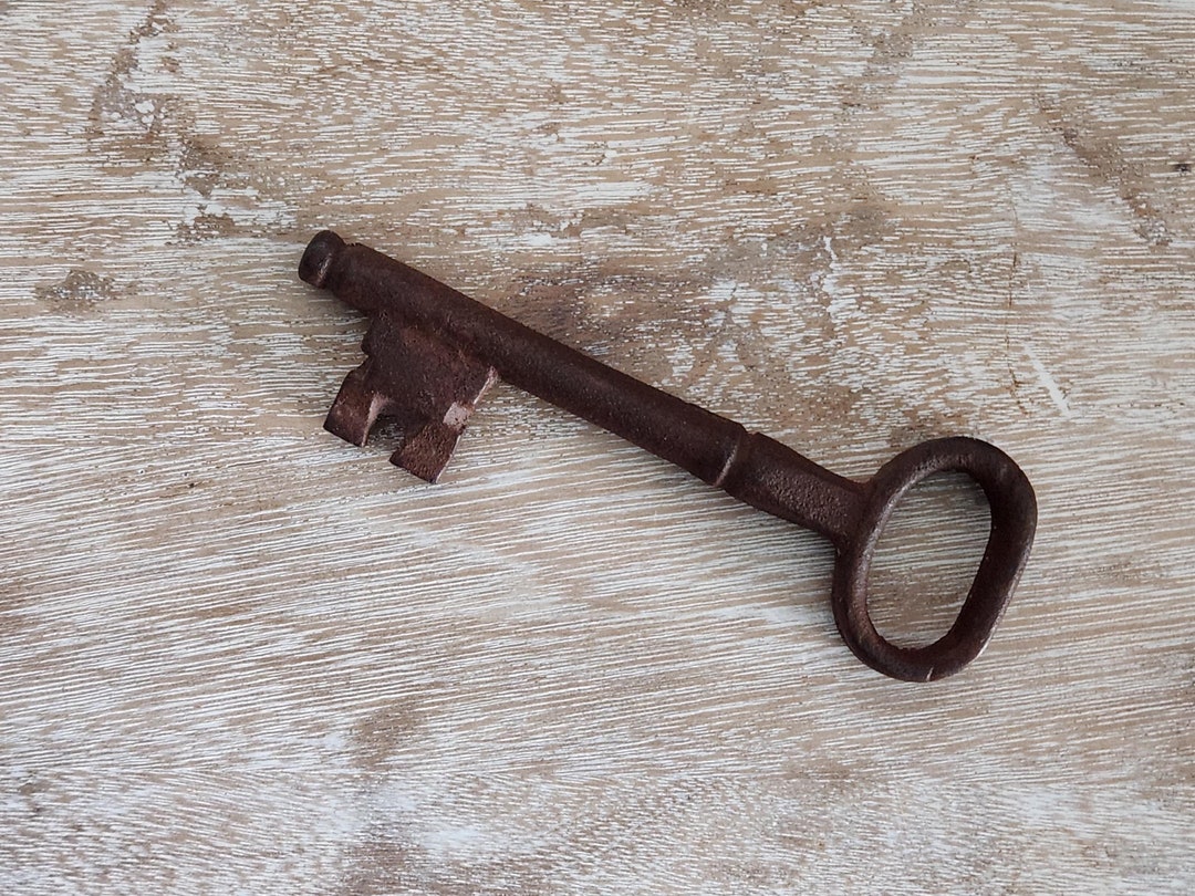Antique Cast Iron Skeleton Key / Heavy Prop or Theatrical Use Large ...