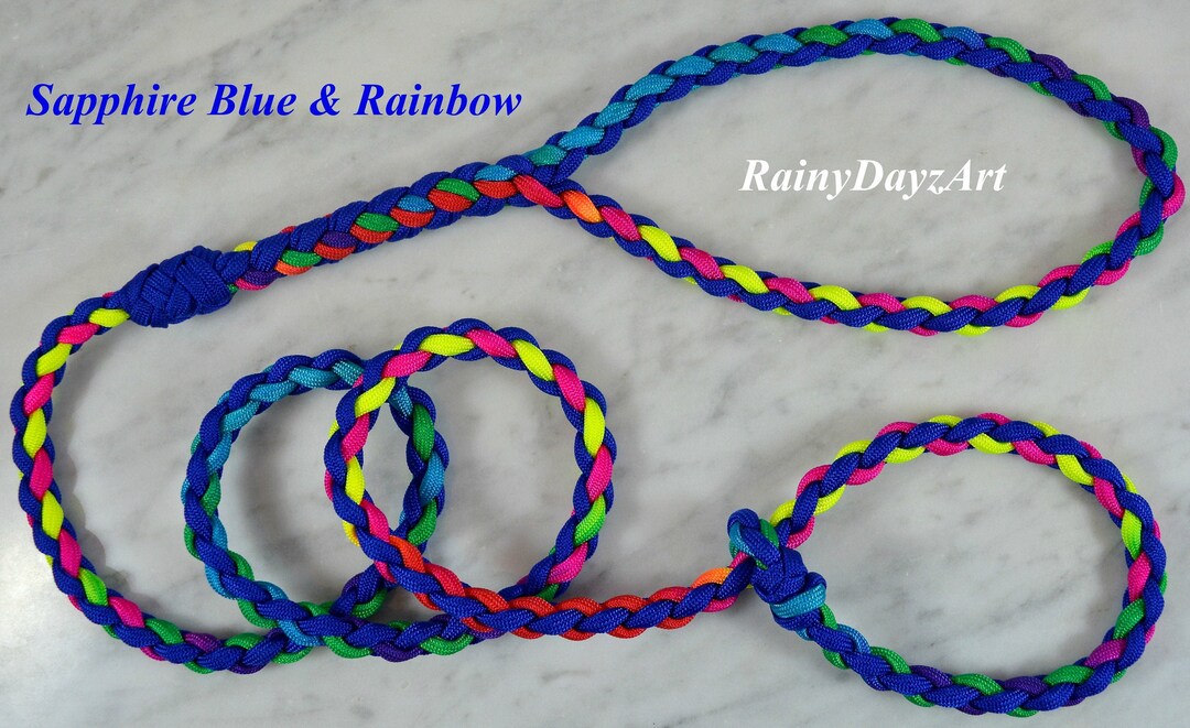 Rainbow Slip Leash, Paracord Dog Leash, Non-metal Slip Leash, Rainbow ...