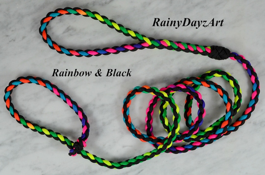 Rainbow Slip Leash Paracord Dog Leash Non-metal Slip Leash - Etsy