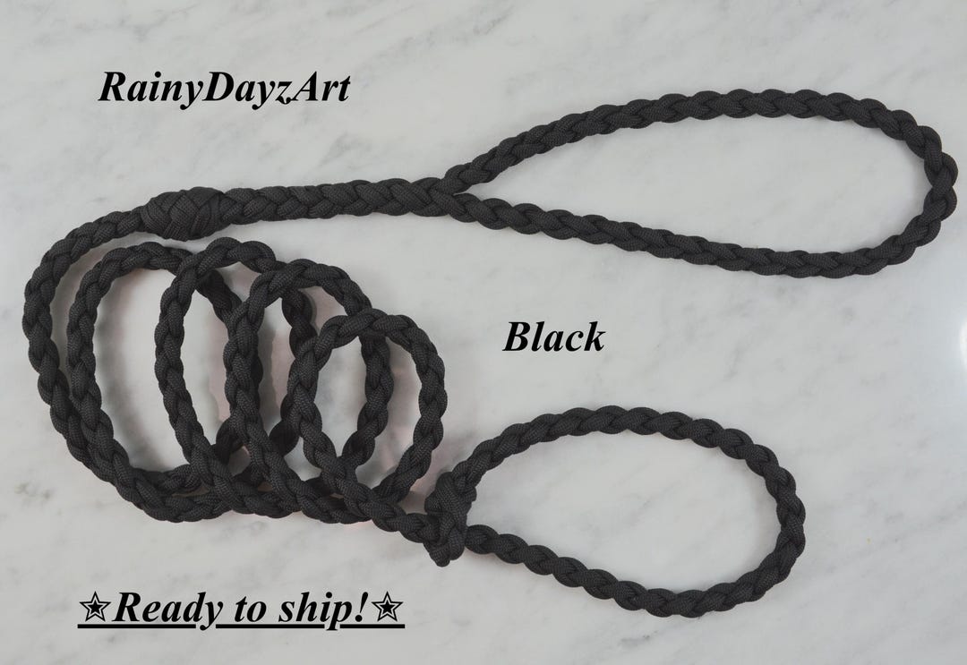 5 Foot Paracord Slip Leash, Black Leash, TSA Approved Travel Leash ...