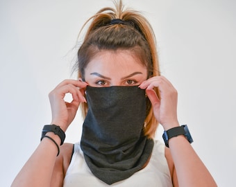 Black Long Face Mask/activity Accessory/washable Mask/reusable | Etsy