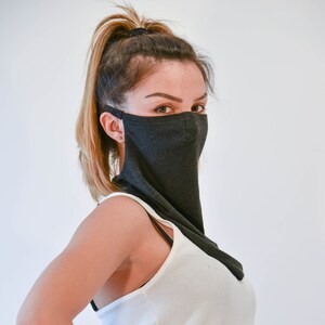 Gray Long Face Mask/activity Accessory/washable Mask/reusable Washable ...