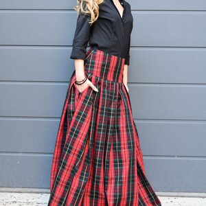 Lovely Checked Long Maxi Skirt/high or Low Waist Skirt/long - Etsy