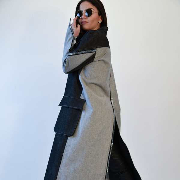 Denim Trench Coat - Etsy