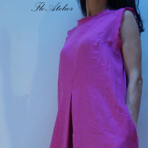 Summer Linen Dress Loose Dress Long Casual Dress Pink Etsy