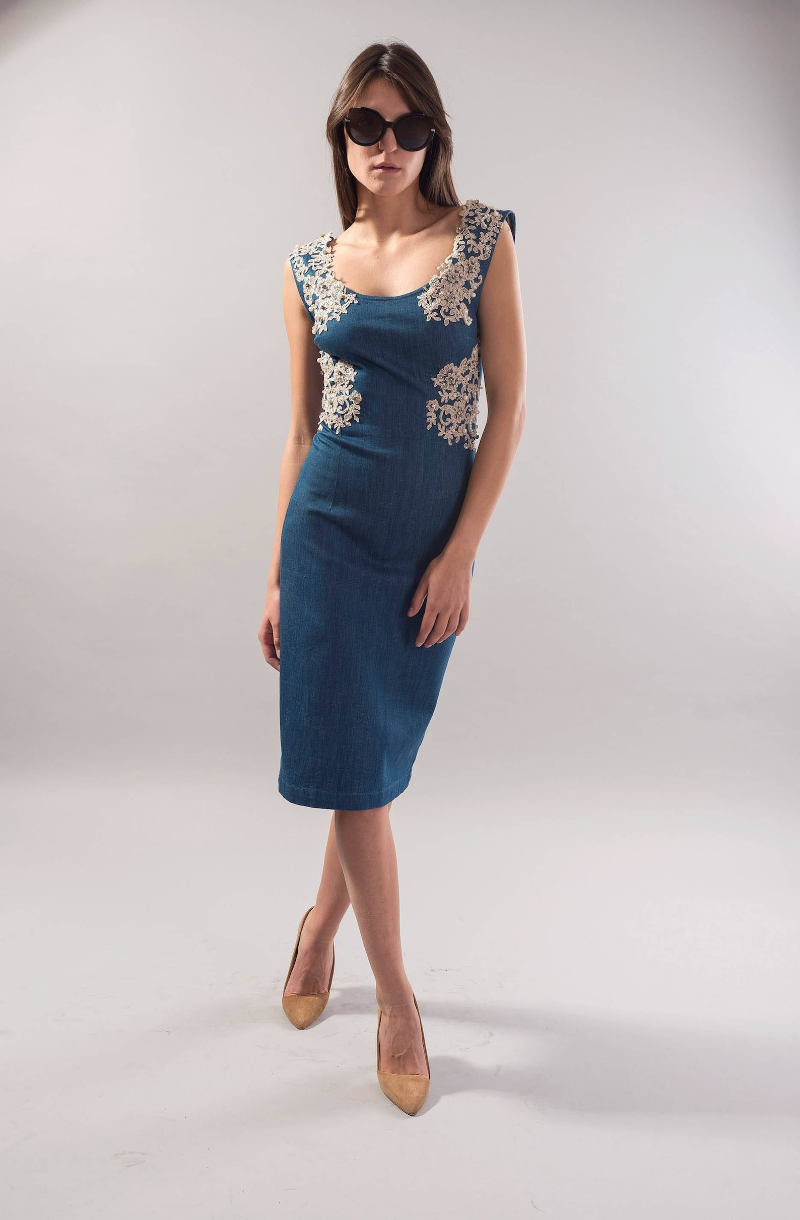 Slim Fit Classic Smart Dress/sleeveless Dress/cocktail Dress/lace ...