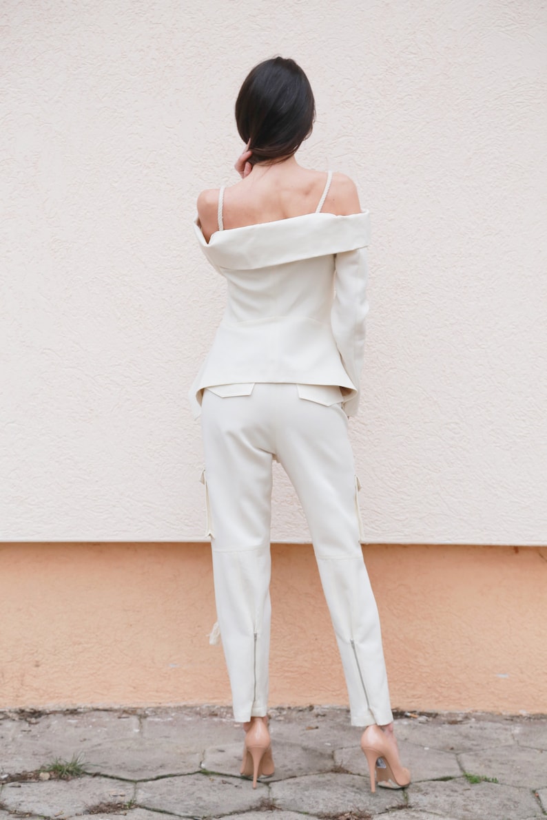 White Blazer/all Season Coat/extravagant Blazer/jacket With Open ...