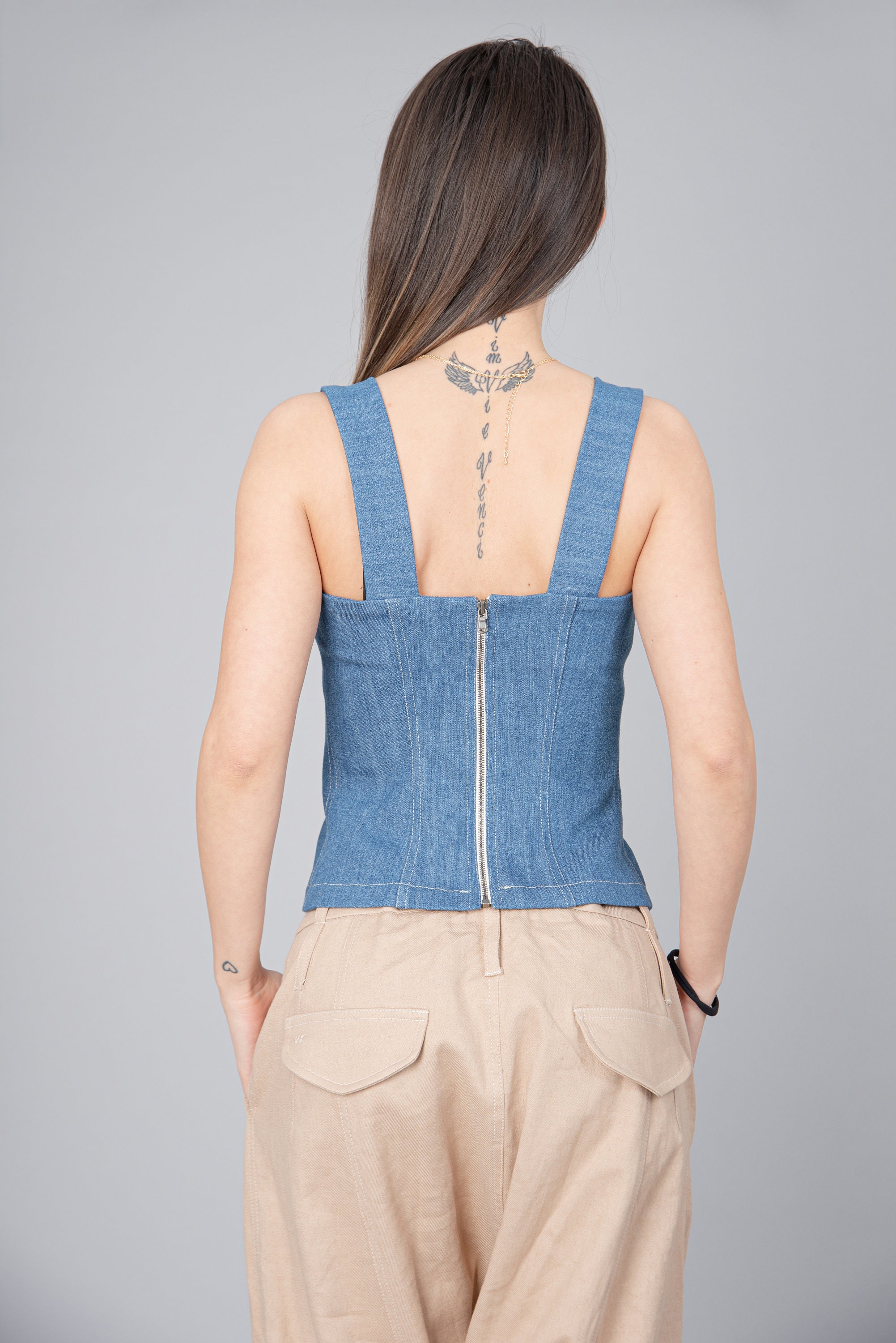 Denim Bustier/Elastic Corset/Sexy Top/Denim Blue Corset/Blue | Etsy