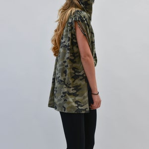 Green 2 in 1 Long Tunic Face Mask/shirt With Integrated Mask/green Camo ...