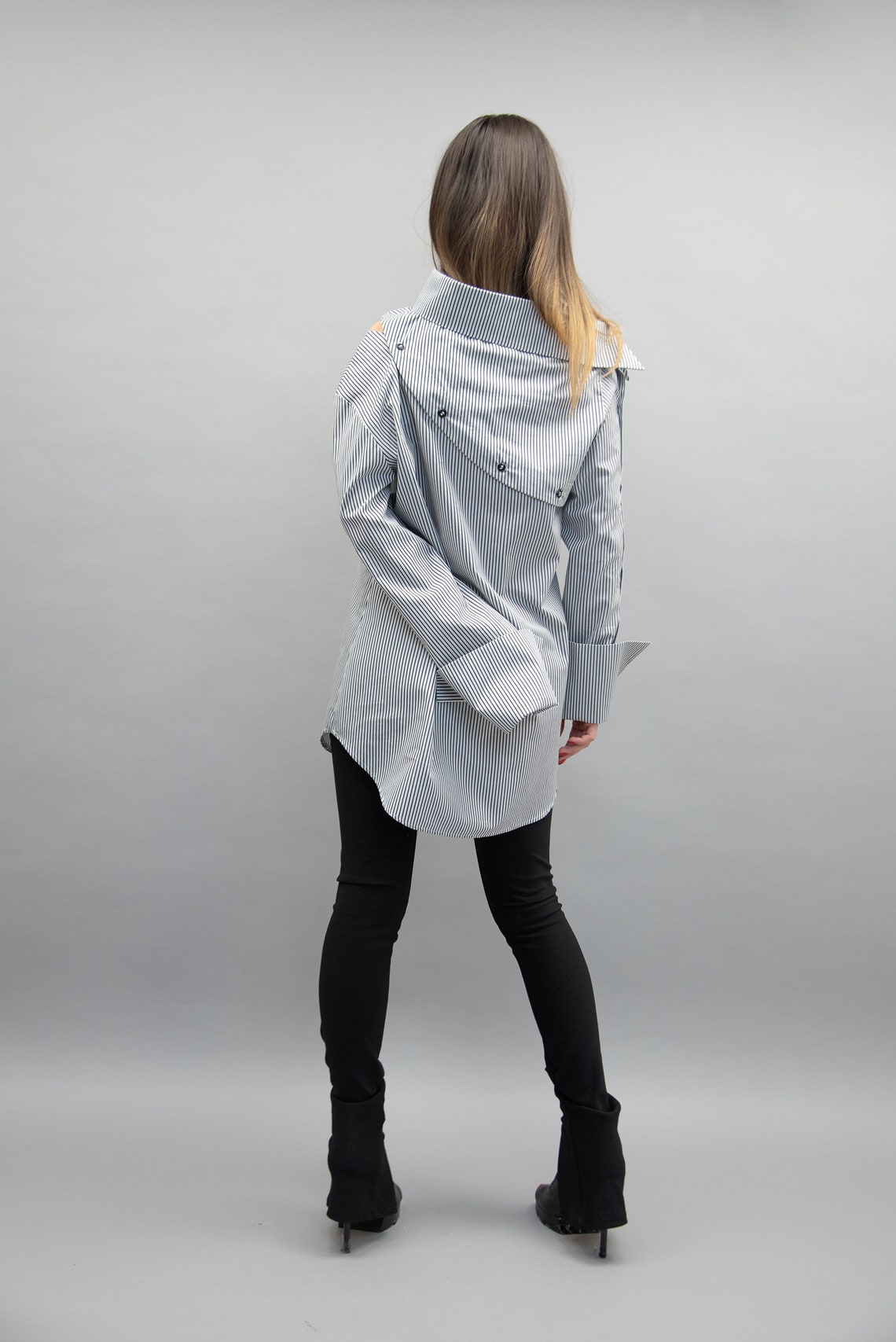 Oversized Convertible Shirt/handmade Detachable Shirt/long Sleeved ...