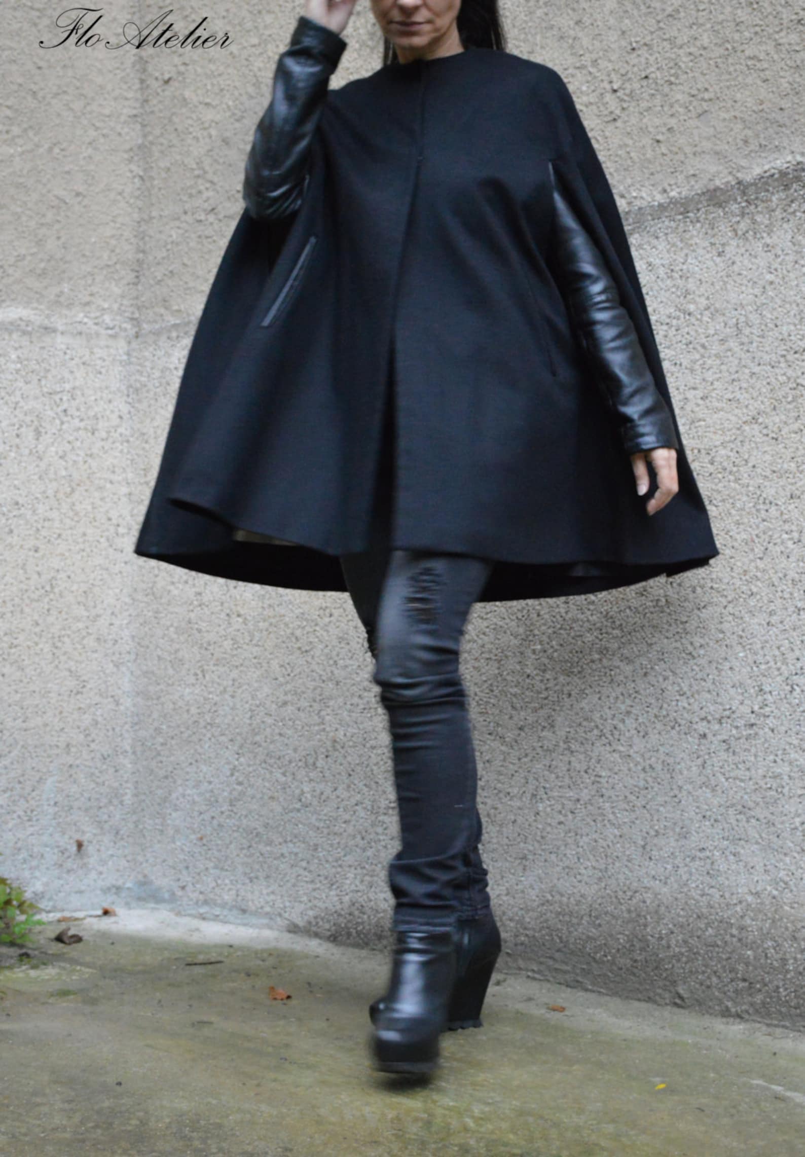 Winter Cloak Coat/jacket for Women/wool Cape/cape Jacket/fashion Cape ...