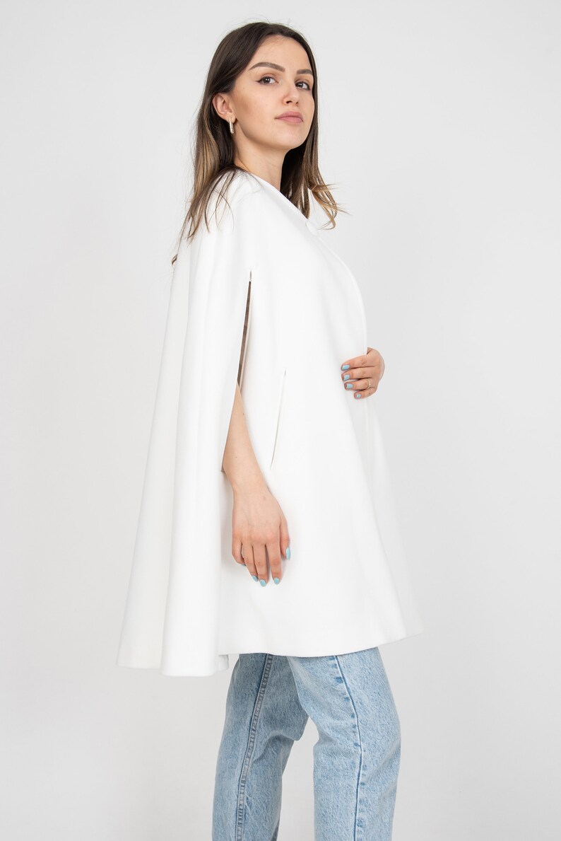 White Winter Cape Coat/jacket for Women/wool Cape Jacket/fashion Cape ...