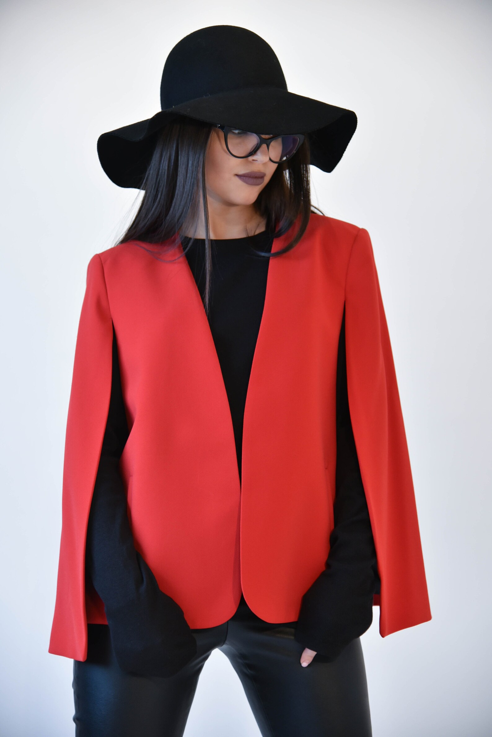 Red Cape Coat/jacket for Women/handmade Cape/cape - Etsy