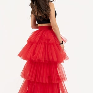 Flowy Tutu Skirt/women Tulle Skirt/red Skirt/princess Skirt/skirt/long ...