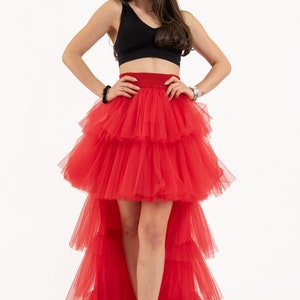 Flowy Tutu Skirt/women Tulle Skirt/red Skirt/princess Skirt/skirt/long ...